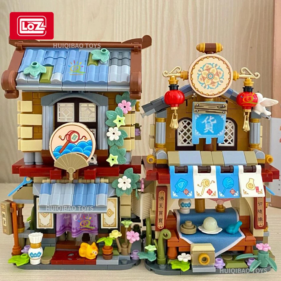 LOZ-970Pcs-Chinese-Street-View-Mini-General-Store-Micro-Building-Blocks ...