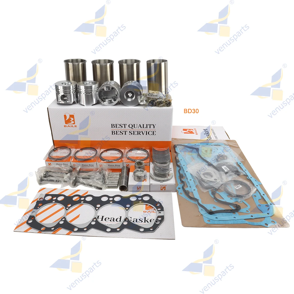 For-Nissan-BD30-Overhaul-Rebuild-Kit-Piston-Rings-Cylinder-Liner-Full ...