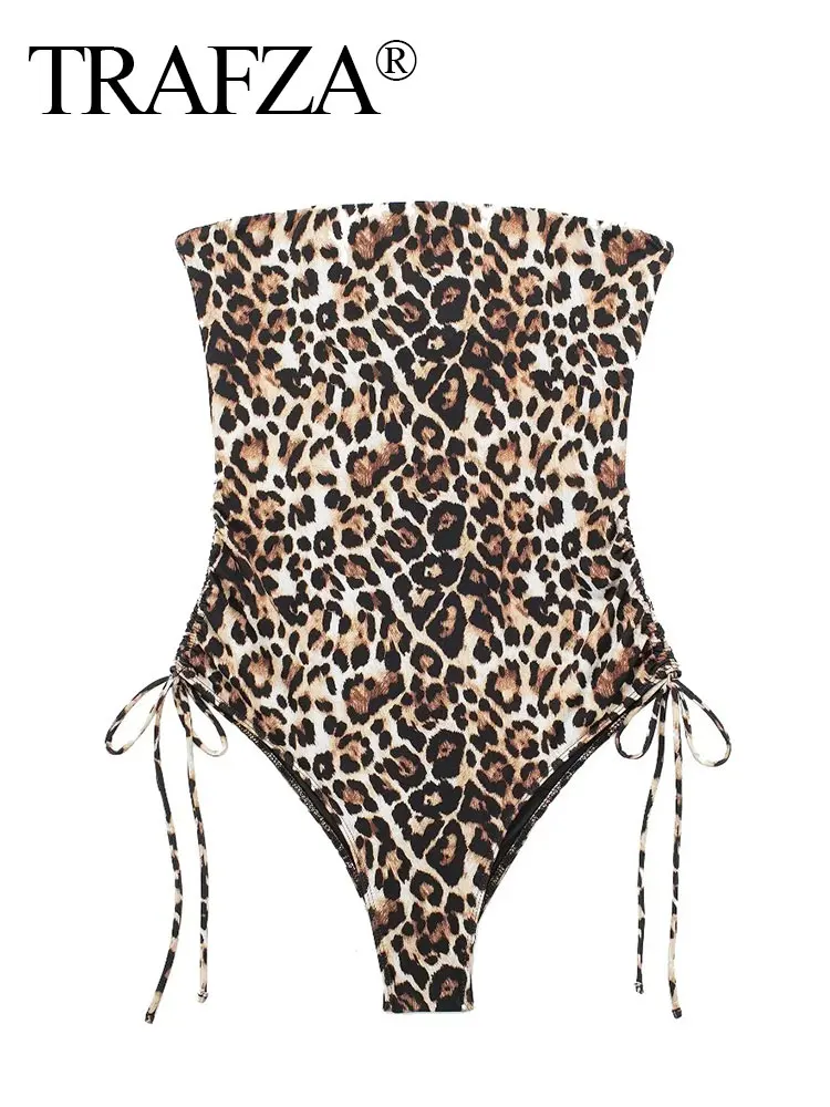 TRAFZA-2024-Summer-Women-Fashion-Rompers-Vintage-Y2K-Leopard-Print ...
