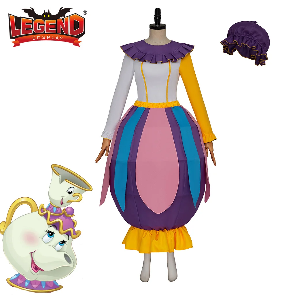 Mrs Potts Costume Dress Beauty Princess and Prince The Beast Costume ...