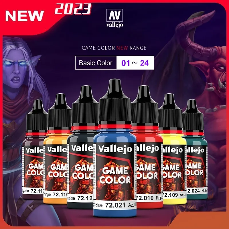 Vallejo pintura a base de agua AV, nuevo juego de colores, #01 24, 18ml, 72.001 72.024, para ...