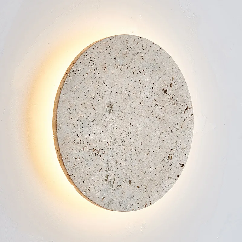 Natural-Stone-Decoration-Wall-Lamp-Vintage-Round-Shape-Interior-LED ...