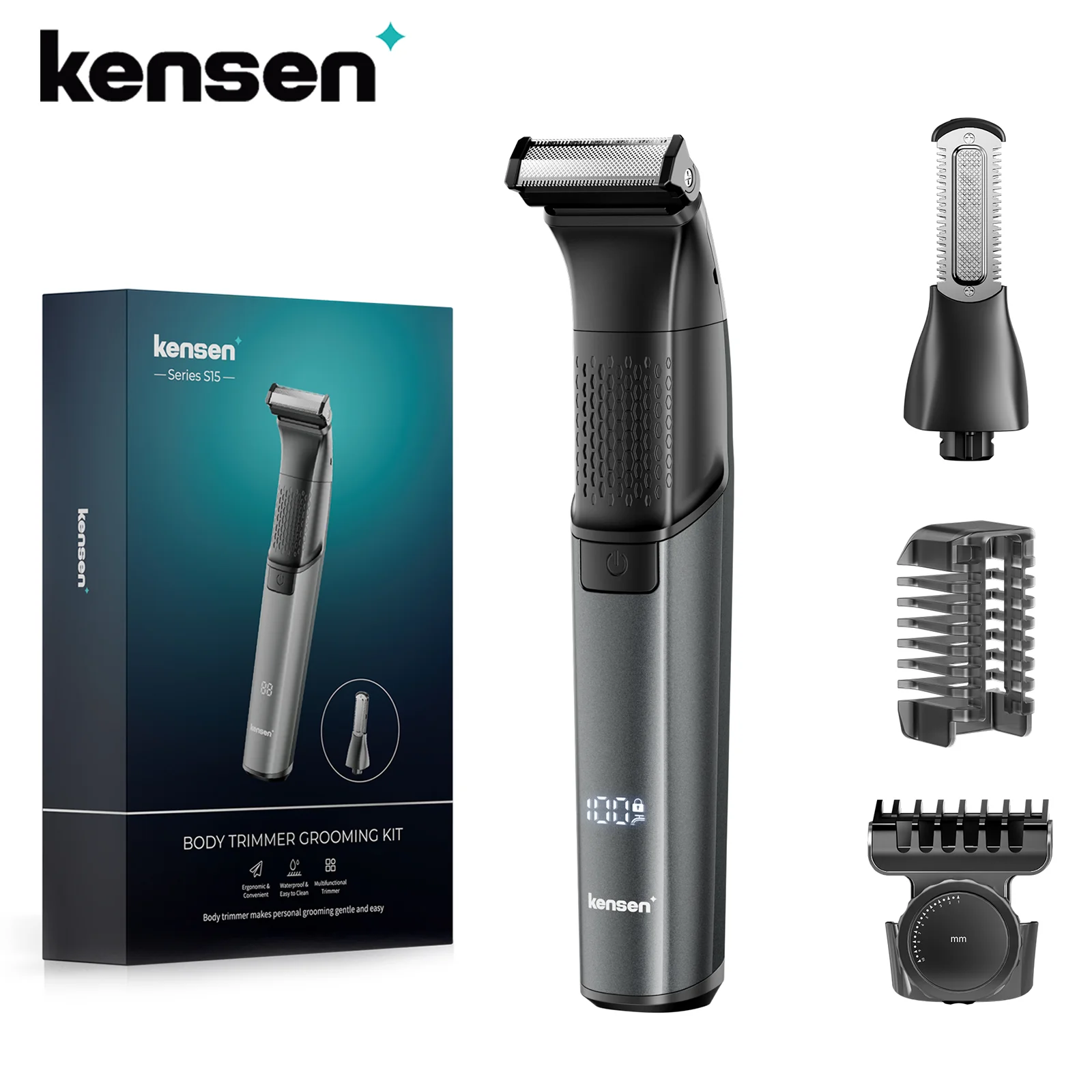 KENSEN S15 Electric Shaver Dual-sided Blade IPX6 Waterproof Razor ...