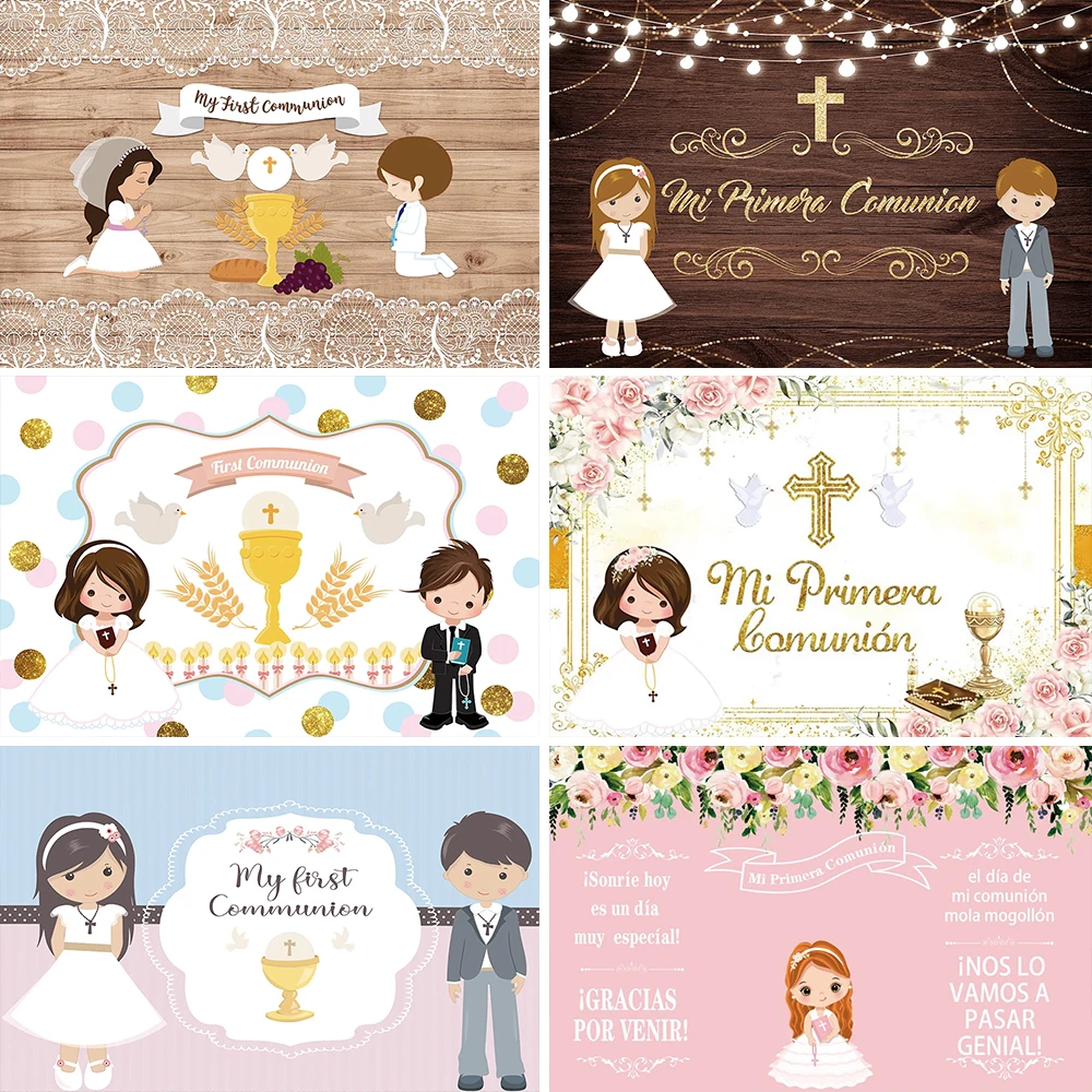 Mi-Primera-Comuni-n-Theme-Photography-Boy-And-Girl-Baptism-Gold-Cross ...