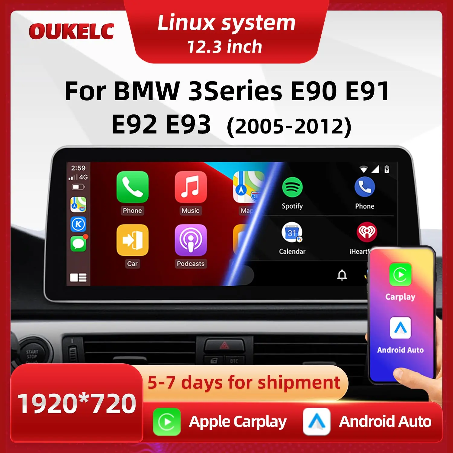 Upgrade Carplay For BMW E90 E91 E92 E93 CIC Wireless Android Auto Car ...