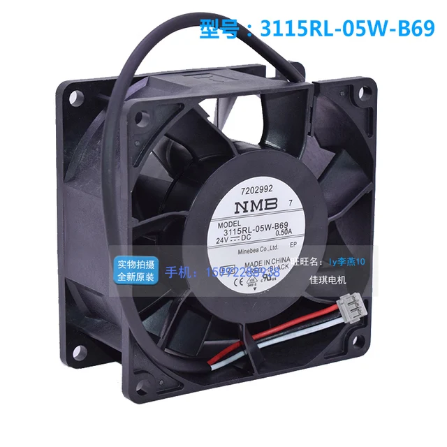 original 3115RL-05W-B69 24v 0.5A 8cm 8038 3-wire with original plug ...