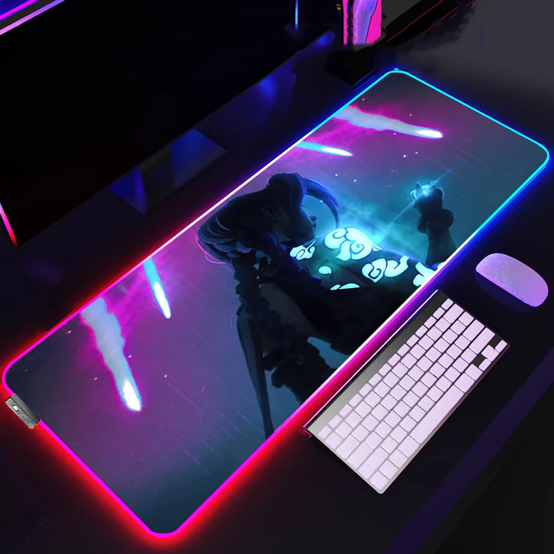 Lol Jinx Mouse Pad Large RGB Game Mats LED Deskmat Desk Mat Computer ...