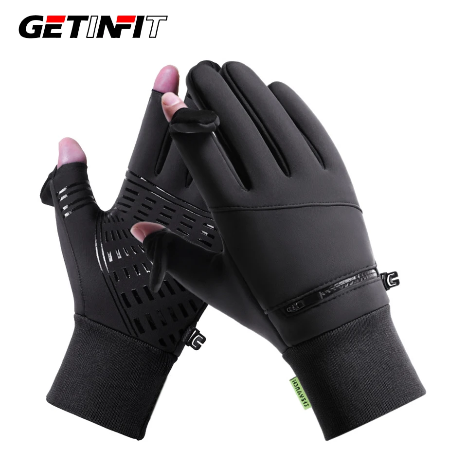 GETINFIT Cycling Gloves Winter Outdoor Men Shows Two Fingers Touch ...