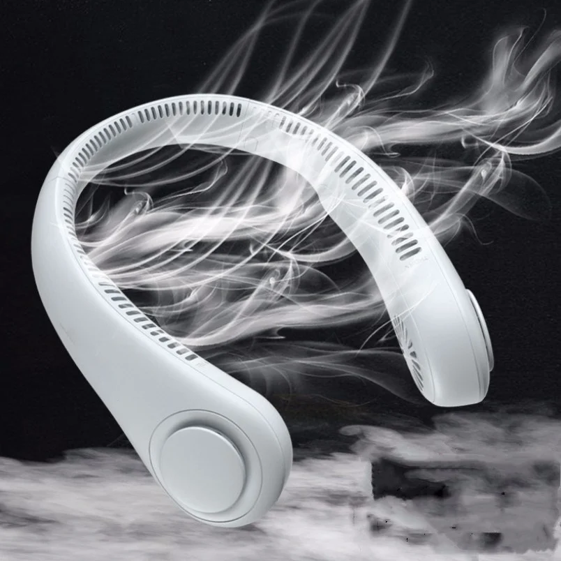 Bladeless Hanging Neck Fan Hands Free USB Mini Fan Summer Traveling ...