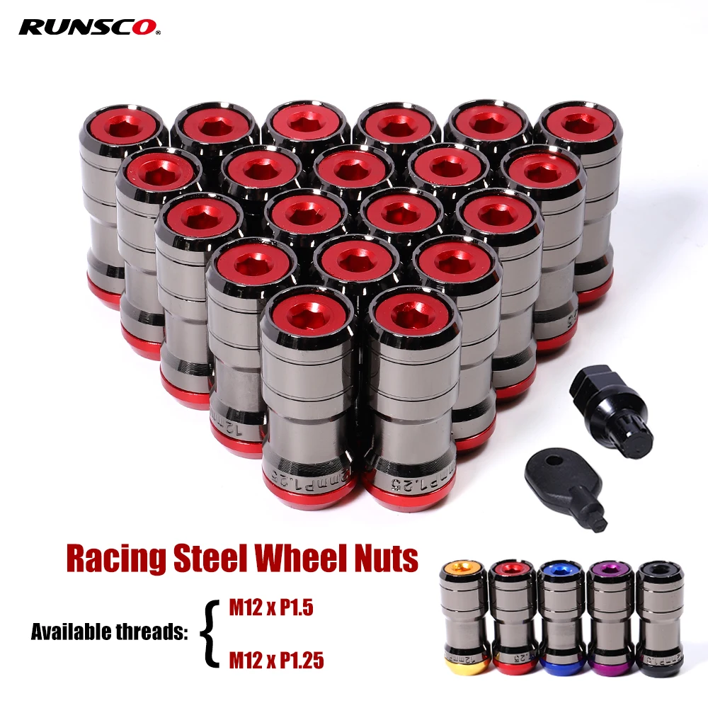 M12xP1.25/ M12xP1.5 Racing Wheel Nuts Concealed Heptagon Formula Steel Wheels Lock Lug Nuts ...