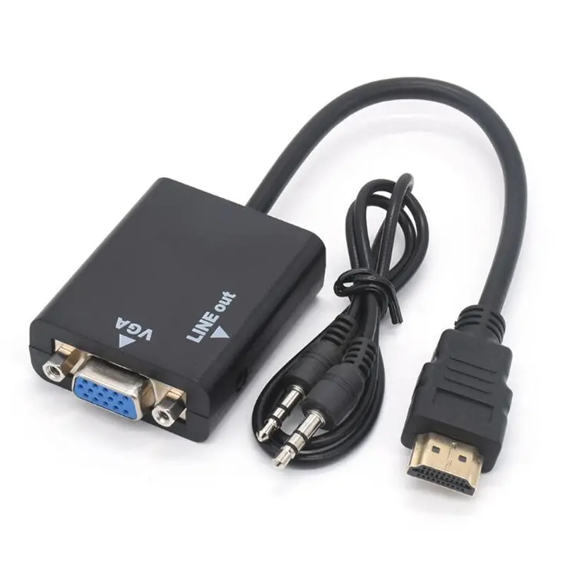 Adapter-HDMI-TO-VGA-With-Audio-HDTV-Male-To-VGA-Female-Converter-Port ...