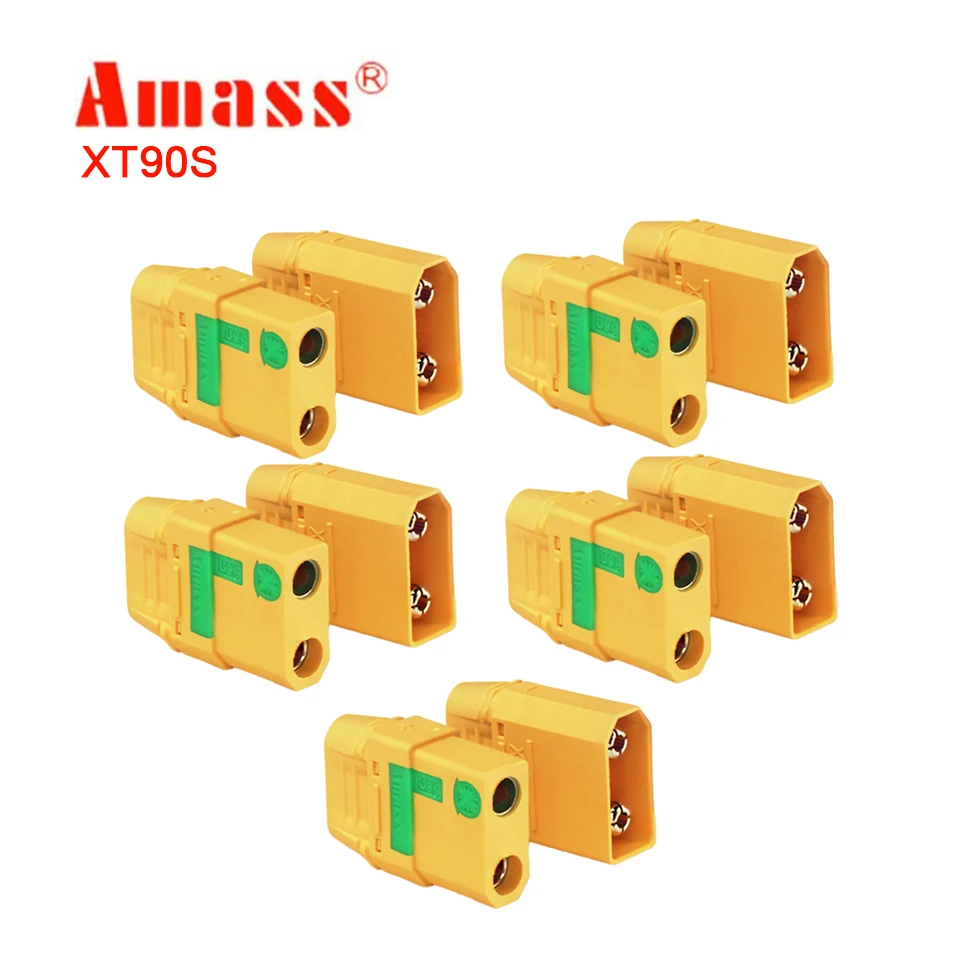 Amass 10PCS XT90S anti spark connector 5 Pairs Amass XT90-S coonector Anti-Spark Male Female ...
