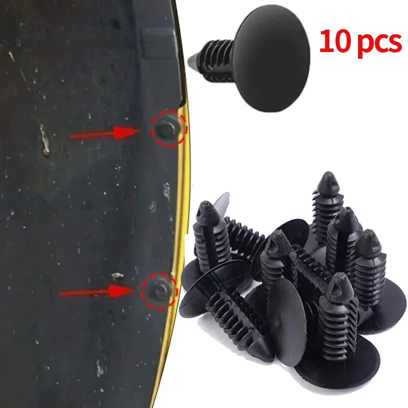 10pcs 8mm Hole Nylon Car Clips Fender Bumper Shield Retainer Auto ...