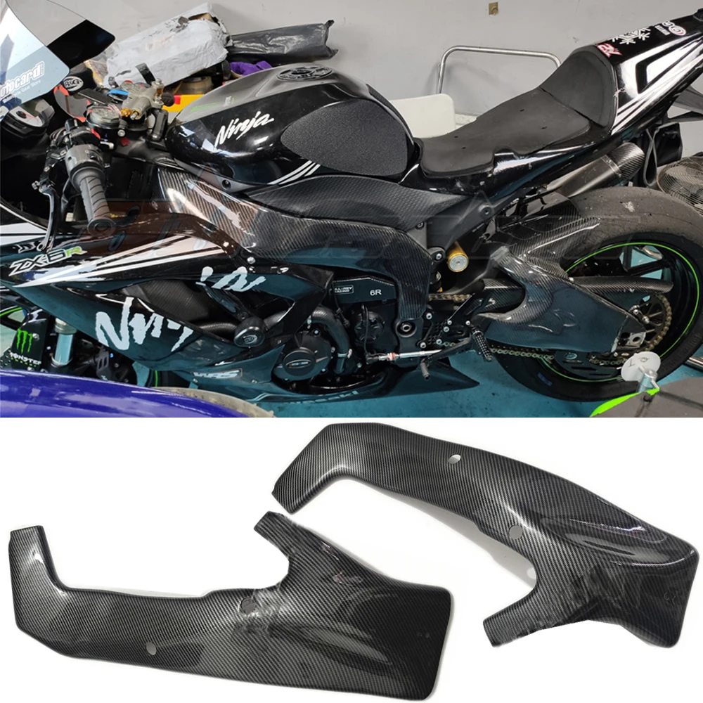 ZX6R-Side-Panel-Fairing-Frame-Cover-Guard-Carbon-Fiber-Motorcycle-Parts ...