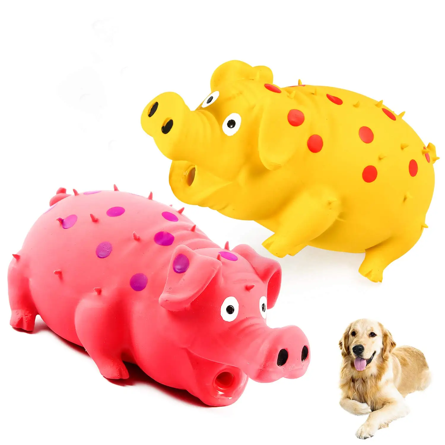 Squeaky-Pig-Dog-Toy-Durable-Rubber-Pig-Squeaker-Dog-Puppy-Chew-Toys ...