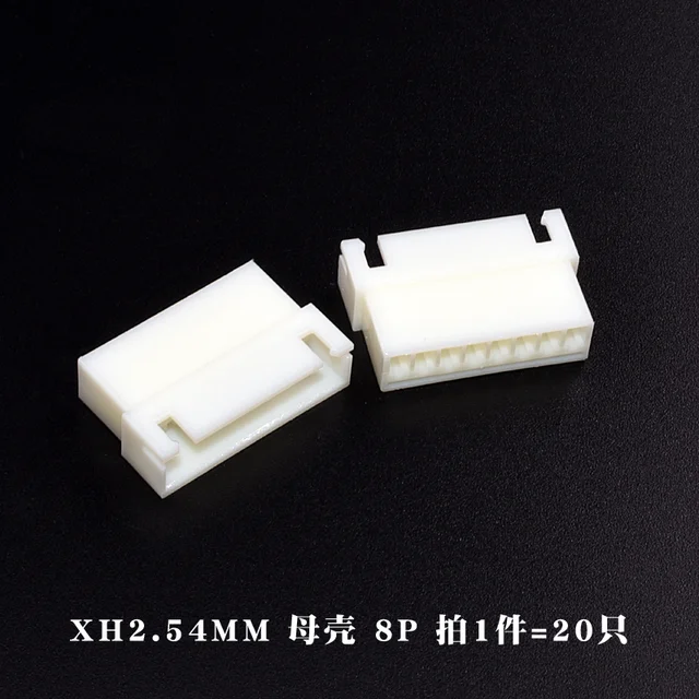 암 커넥터 하우징, XH 에어 도킹 플러그, XH2.54 TJC3, 2.54mm 피치, 2P, 3P, 4P, 5P, 6P, 7P, 8P, 9P, 10 핀, 20 개 플라스틱 쉘