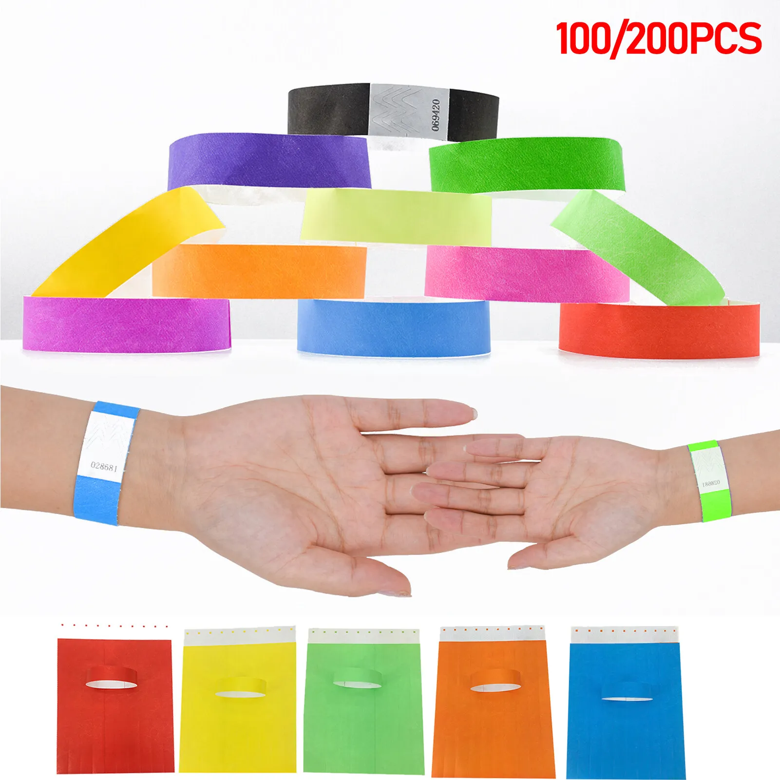 100PCS-Set-Waterproof-Disposable-Events-Wristbands-Non-woven-Fabric ...