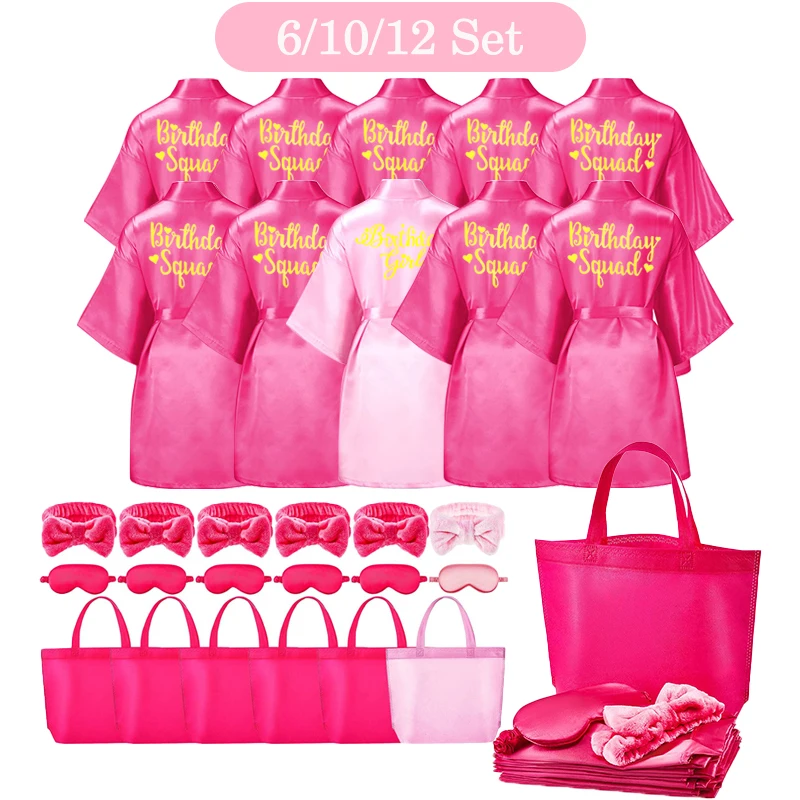 6-10-12-Set-Birthday-Squad-Robes-Spa-Party-for-Girls-Kimono-Satin-Spa ...
