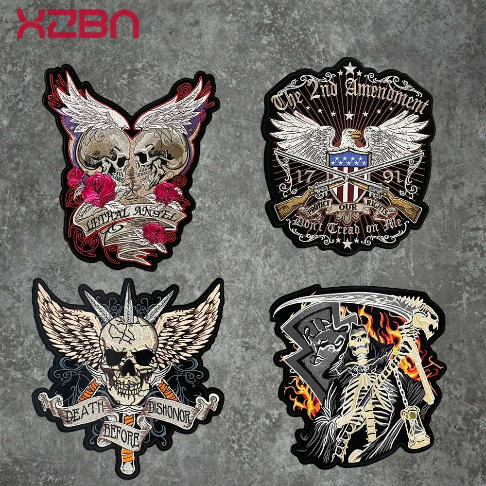 Devil-Skeleton-Angel-Wings-Large-Embroidery-Patch-Motorcycle-Knight ...