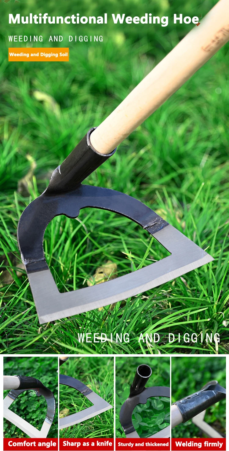 Steel Hardened Hollow Hoe Handheld Weeding Rake Planting Vegetable Loo ...