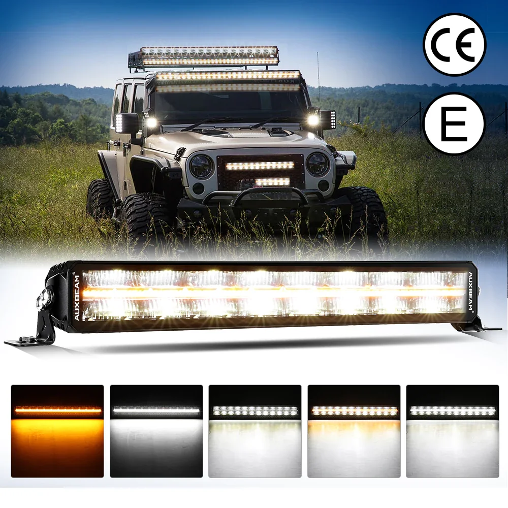 AUXBEAM-12-22-inch-Off-Road-LED-Light-Bar-with-Amber-White-DRL-LED ...