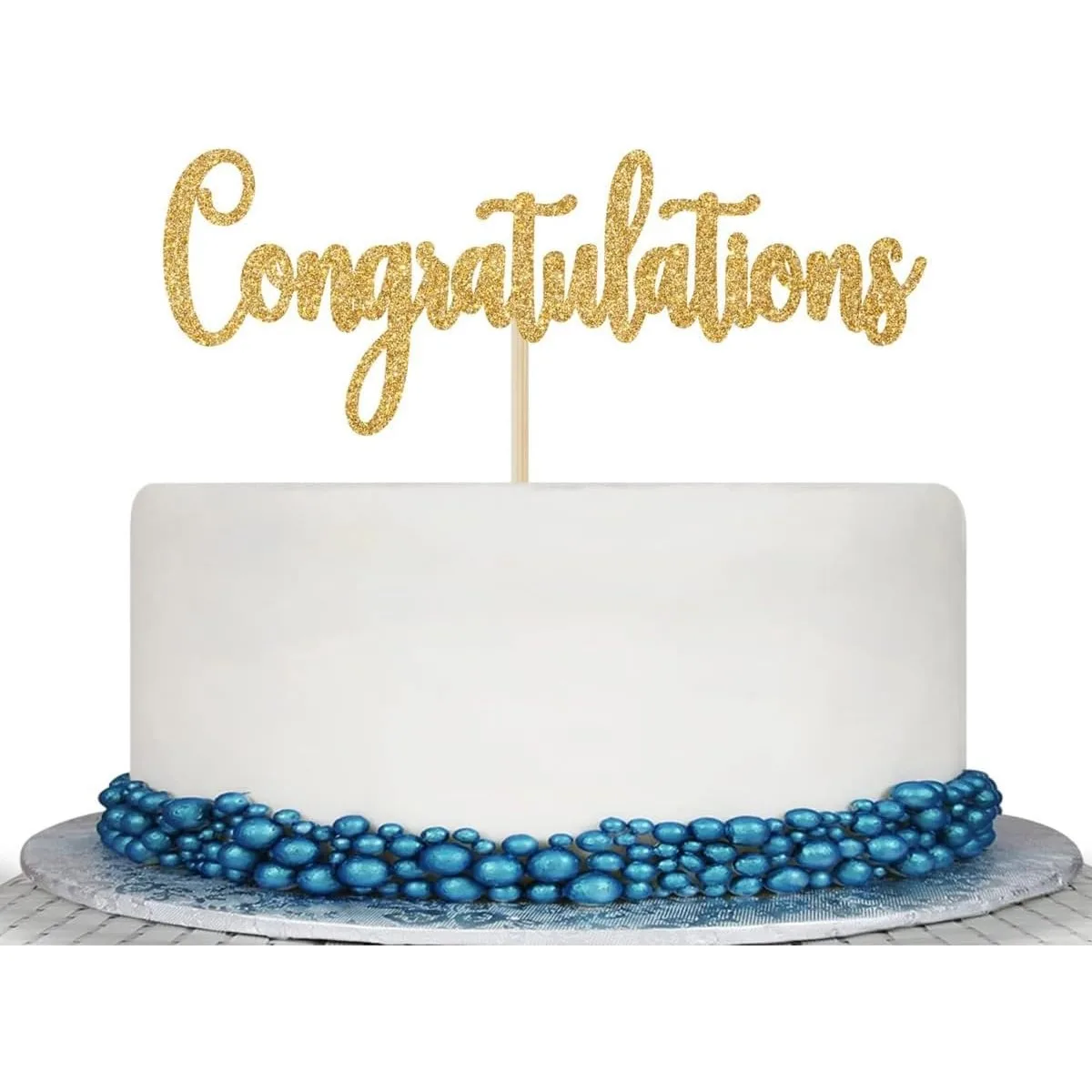 1pc Gold Glitter Congratulations Cake Topper - Congrats Cake Topper ...