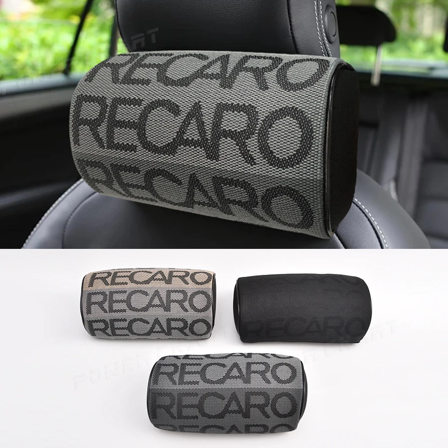 1Pcs JDM Style RECARO Fabric Head Pillow Seat Support Decor Headrest ...