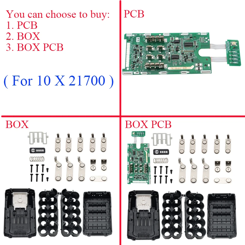 10-X-21700-Li-ion-Battery-Plastic-Case-PCB-Charging-Protection-Circuit ...
