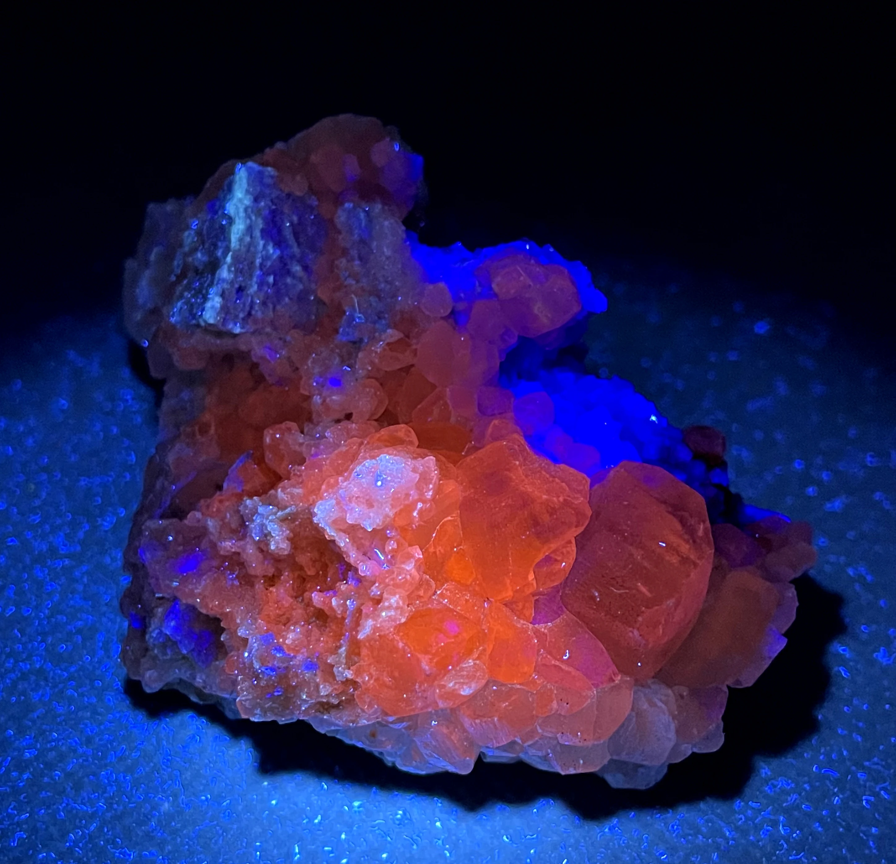 New! 126g Natural Purple Fluorite And Fluorescent Calcite Symbiotic ...