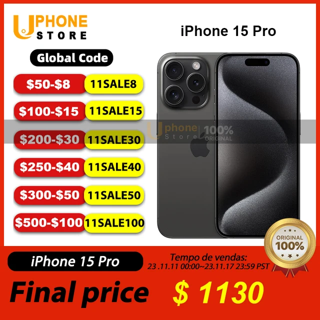 Apple iPhone 15 Pro 100% NEW Condition 128GB/256GB/512GB/1TB ROM 2023 A17 Pro Bionic Chip 6.1 ...