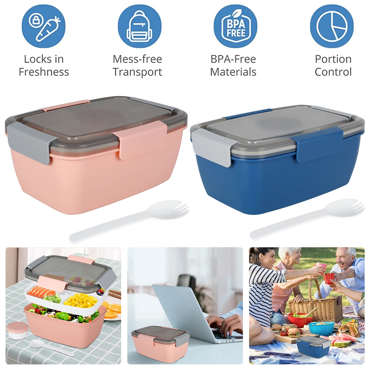 2L-Portable-Hermetic-Lunch-Box-2-Layer-Grid-Children-Student-Bento-Box ...