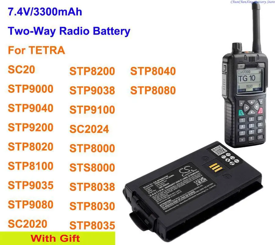 Cameron Sino Batería de 3300mAh para TETRA SC20, STP9000, STP9040 ...