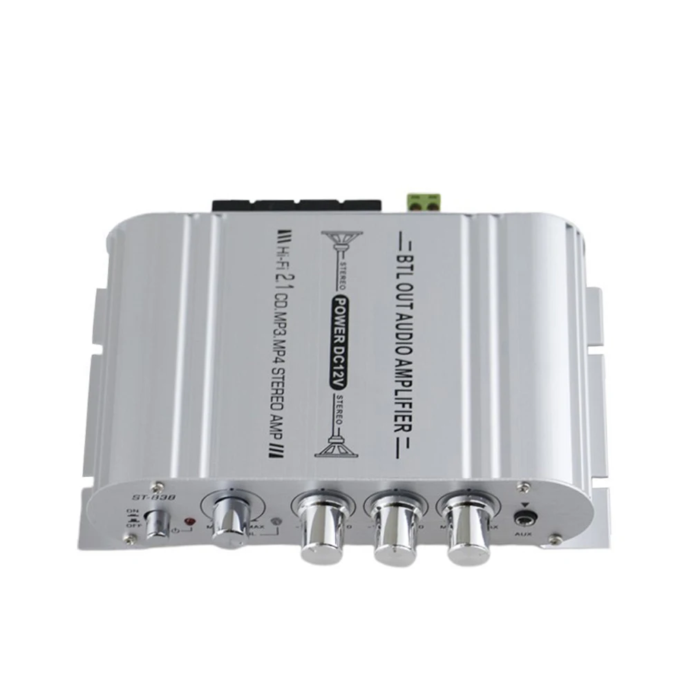 Digital Hi-Fi Power Amplifier 2.1CH Subwoofer Stereo Audio Player Car ...