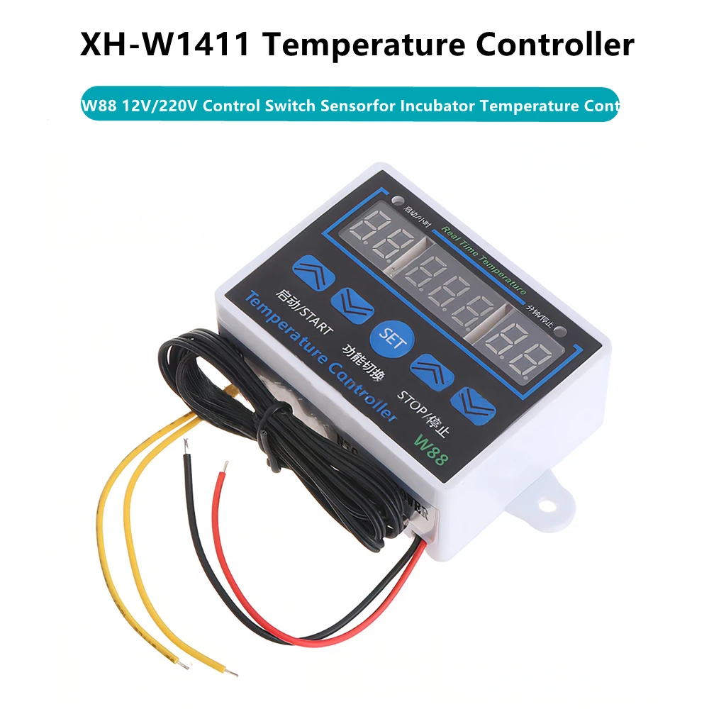 XH W1411 12v/220v 10a digital led controlador de temperatura termostato interruptor controle ...