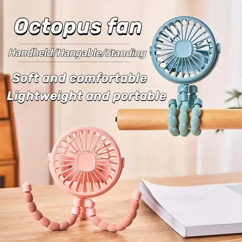 USB-Rechargeable-Octopus-Multifunctional-Mini-Fan-Fixable-Small-Fan ...