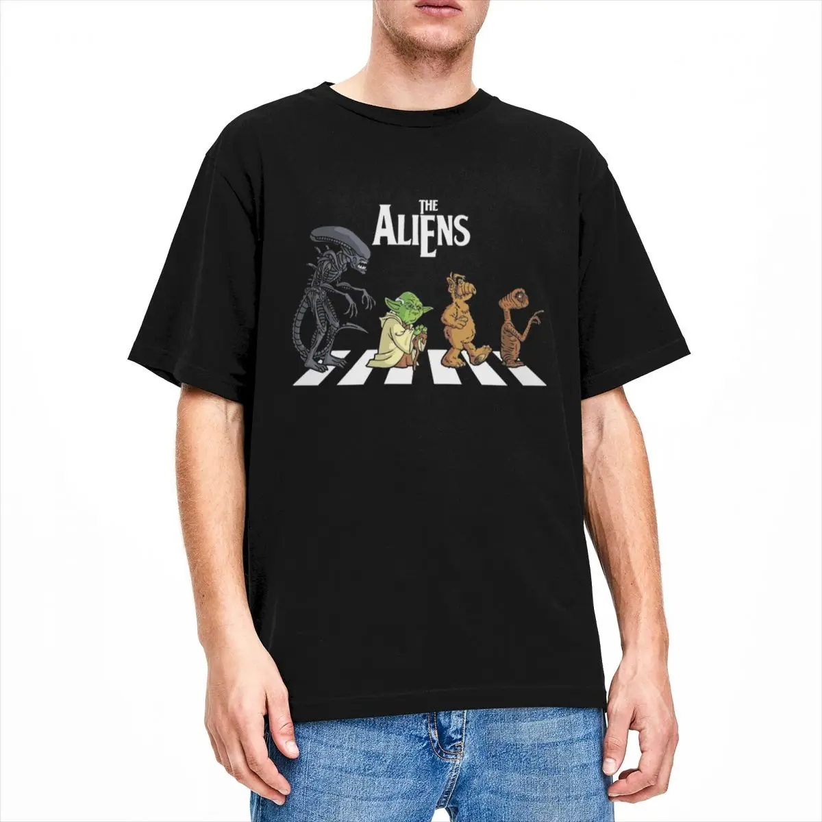 The Aliens Alf ET Shirt Merch Classic Film Alien Abby Road Cotton Tops ...