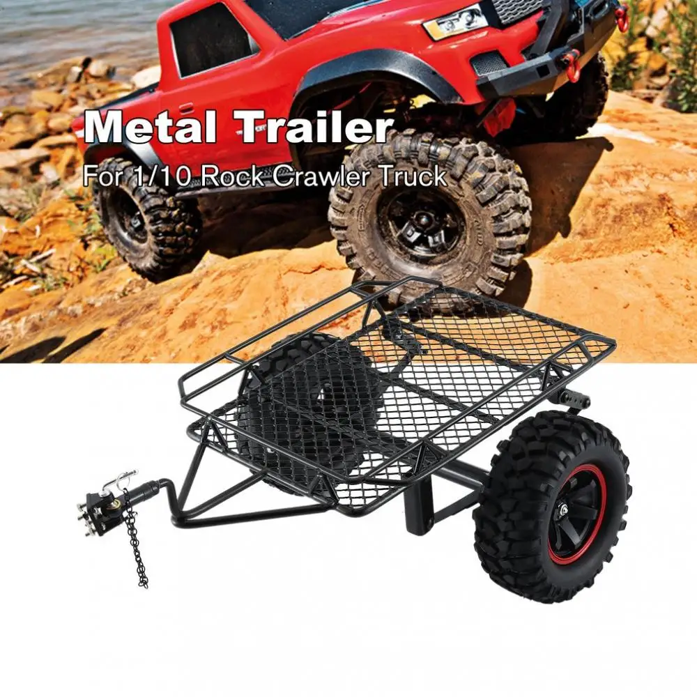 1:10 Scale Single Axle Flatbed Trailer Kit With 2 Tires For Rc Rock ...