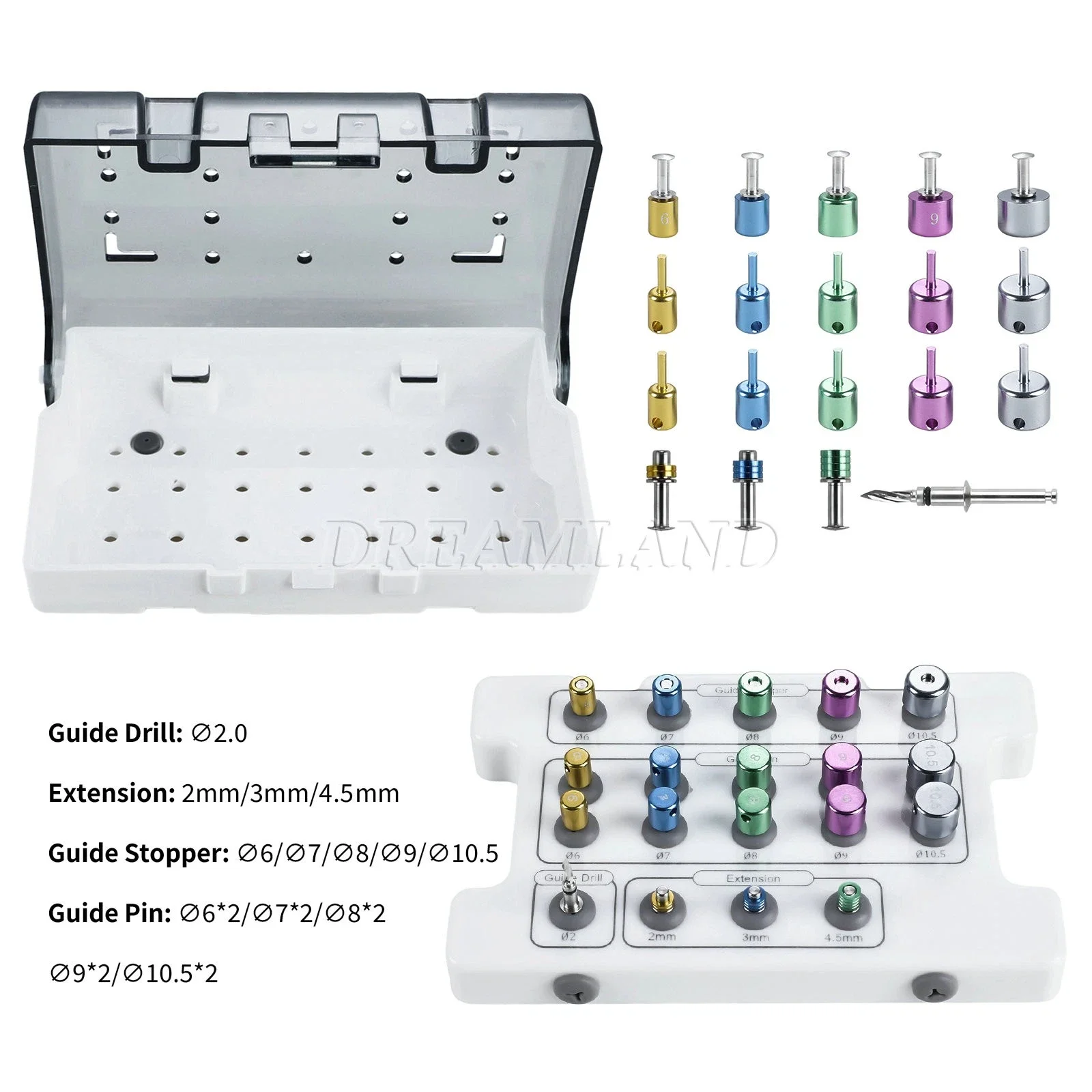 19 Pcs Fully Guided Drills Set Universal Dental Implant Guide ...