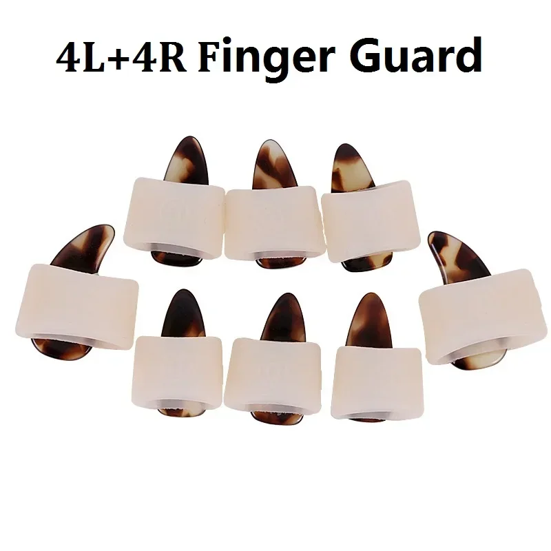 8PCS/Set 4L+4R Silicone Guzheng Thumb Finger Guard Protector String ...