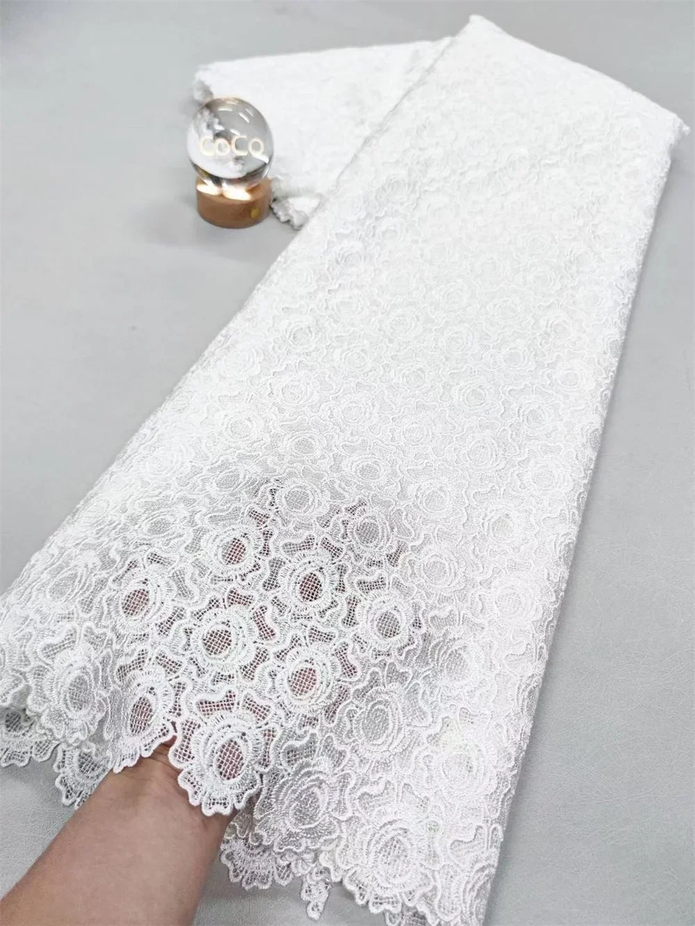 White Lace 5yard African Lace Fabric 2025 High Quality Guipure Lace ...