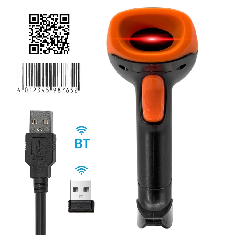 Handheld-1D-2D-QR-Barcode-Scanner-BT-2-4G-Wireless-USB-Wired-Bar-Code ...