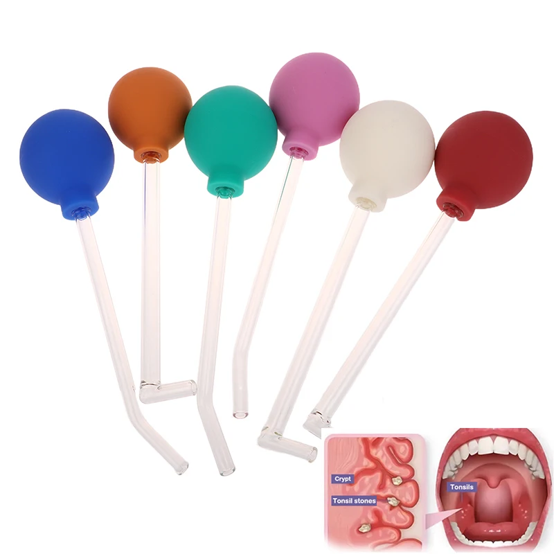 1PCS 15°/90° Long Glass Tube Tonsil Stone Removal Tool Suction Ball ...