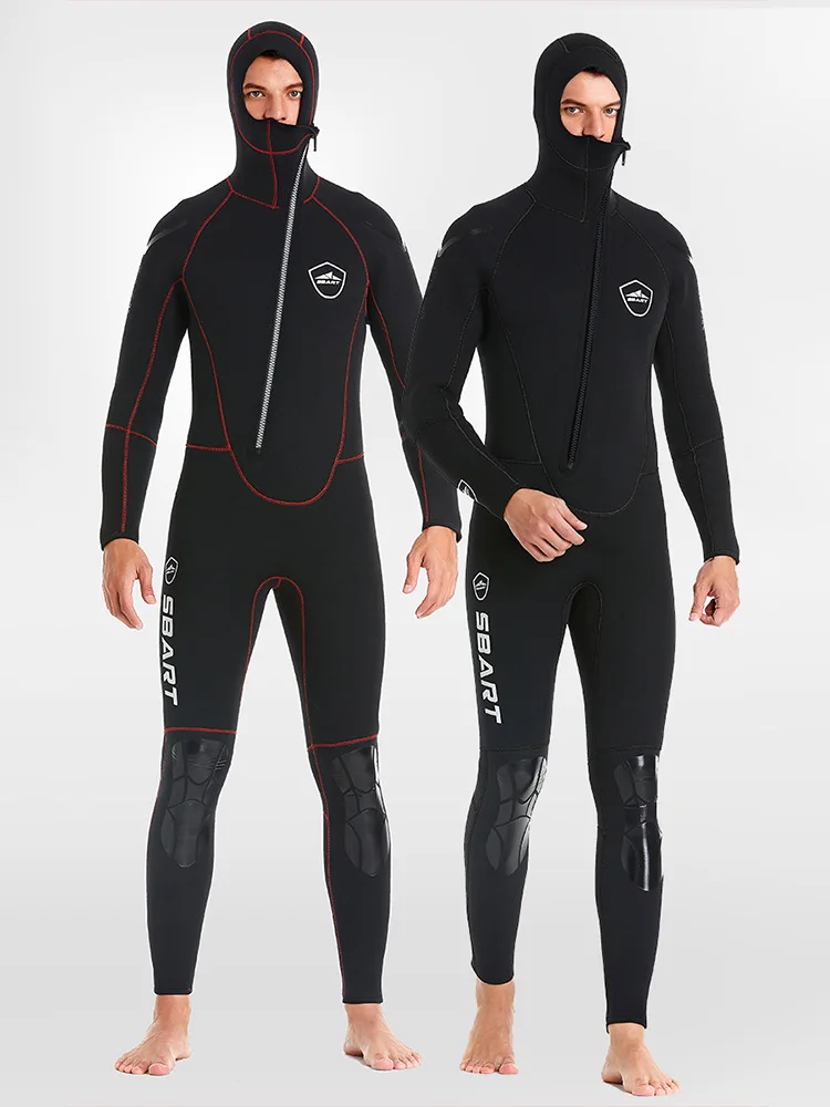 5MM-diving-suit-thickened-warm-swimming-suit-hooded-knee-protection ...