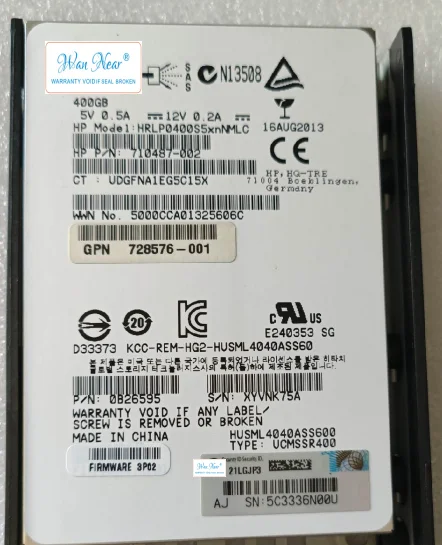 For 3Par 400G 2.5SAS 728576-001 710487-002 727395-001 N9Y07A