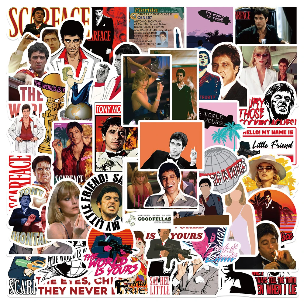 10/30/50pcs Cool Movie Scarface Graffiti Stickers DIY Skateboard Laptop ...