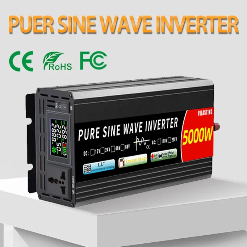 Pure-Sine-Wave-Inverter-5000W-4000W-3000W-2000W-12v-24v-110v-220v-DC-To ...