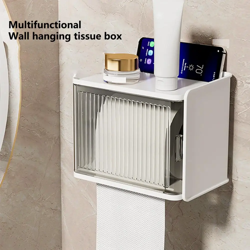 Roll Paper Box Toilet Paper Organizer Waterproof High Capacity Dust ...