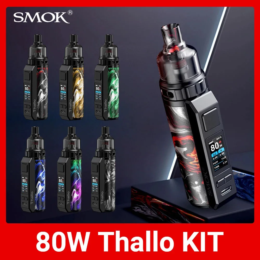 Vape SMOK Thallo Kit Box Mod 80W Electronic Cigarette 3000mah Battery ...