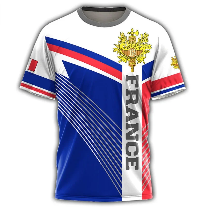 France T-Shirts French Flag Emblem 3D Print Streetwear Men Women ...