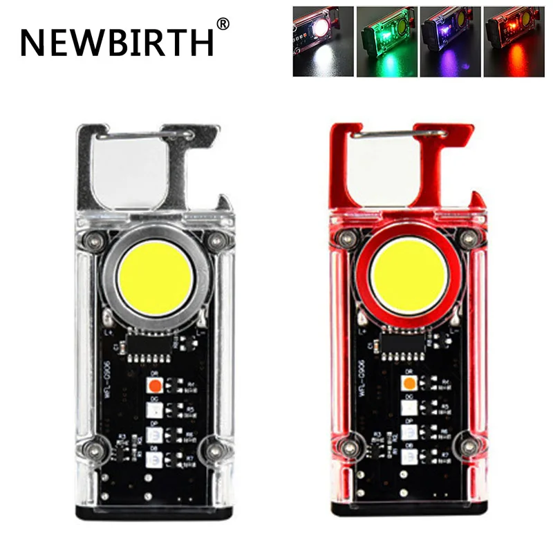Mini-Keychain-Flashlight-Portable-USB-Rechargeable-Outdoor-LED-Red-Blue ...